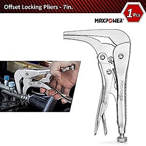 MAXPOWER 15-pieces Locking Pliers with C-clamps Set, Long Nose Pliers, Pinch Off Pliers, Sheet Metal Clamp, U Shaped Pliers with Tool Bag for Storage