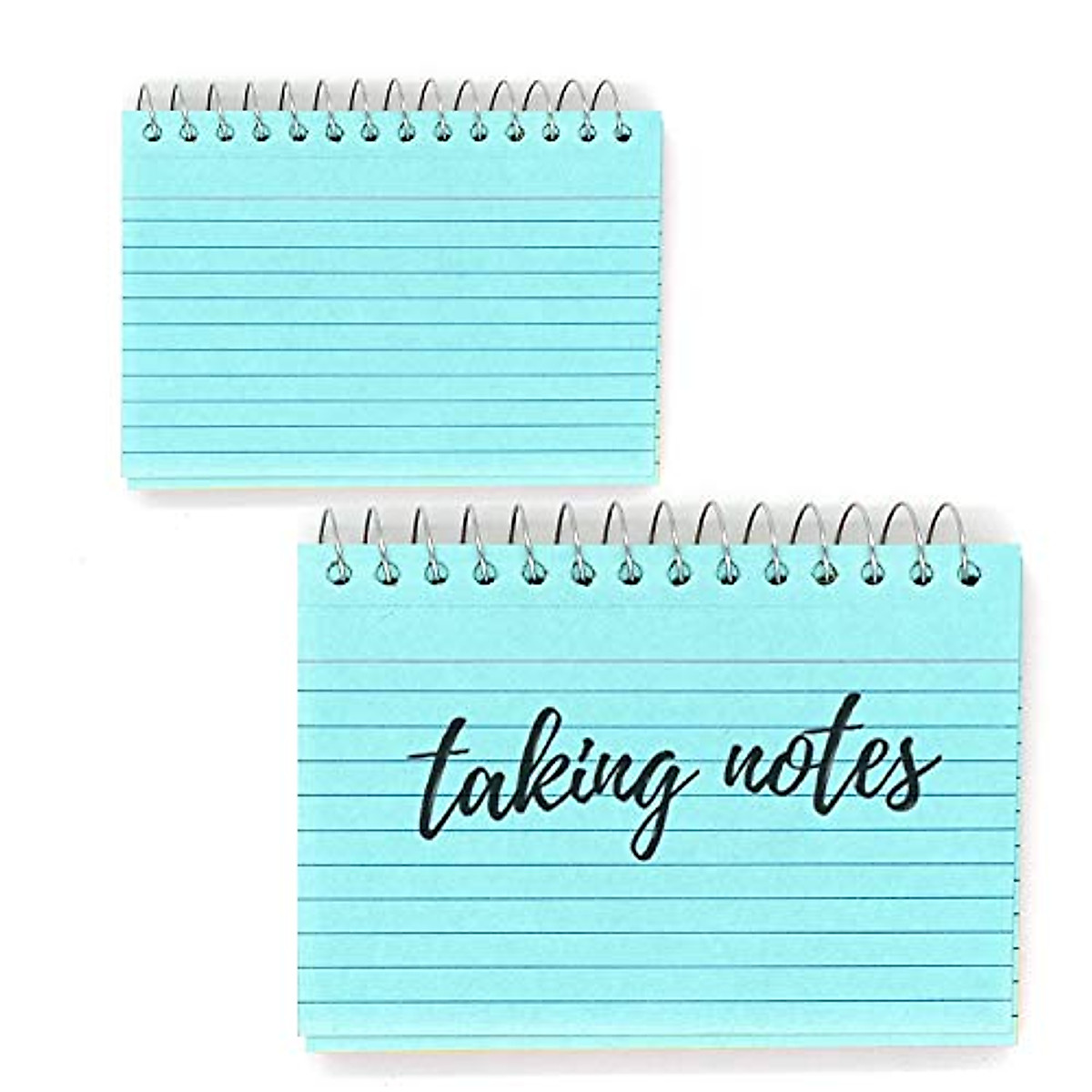 Emraw 50 ct. Spiral Bound Ruled Front Plain Back Index Card assorted Neon Colors 3”x5” - Used in kitchen, School, Office Etc. (Pack of 2)