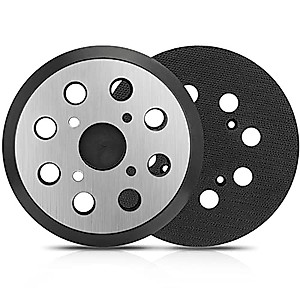 Sander Pad for Ridgid, 2 Pack 5 Inch 8 Hole Orbital Sander Pad for Ridgid R2600 R2601 5" Random Orbit Sander Replacement Hook and Loop Metal Backing Pad for Ridgid #300527002