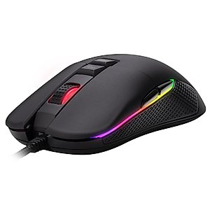 Rosewill Ergonomic Computer Laptop Gaming Mouse, 5 Levels up to 4000 DPI w/ Advanced Optical Sensor, 7 LED Backlit Colors - RGM-400