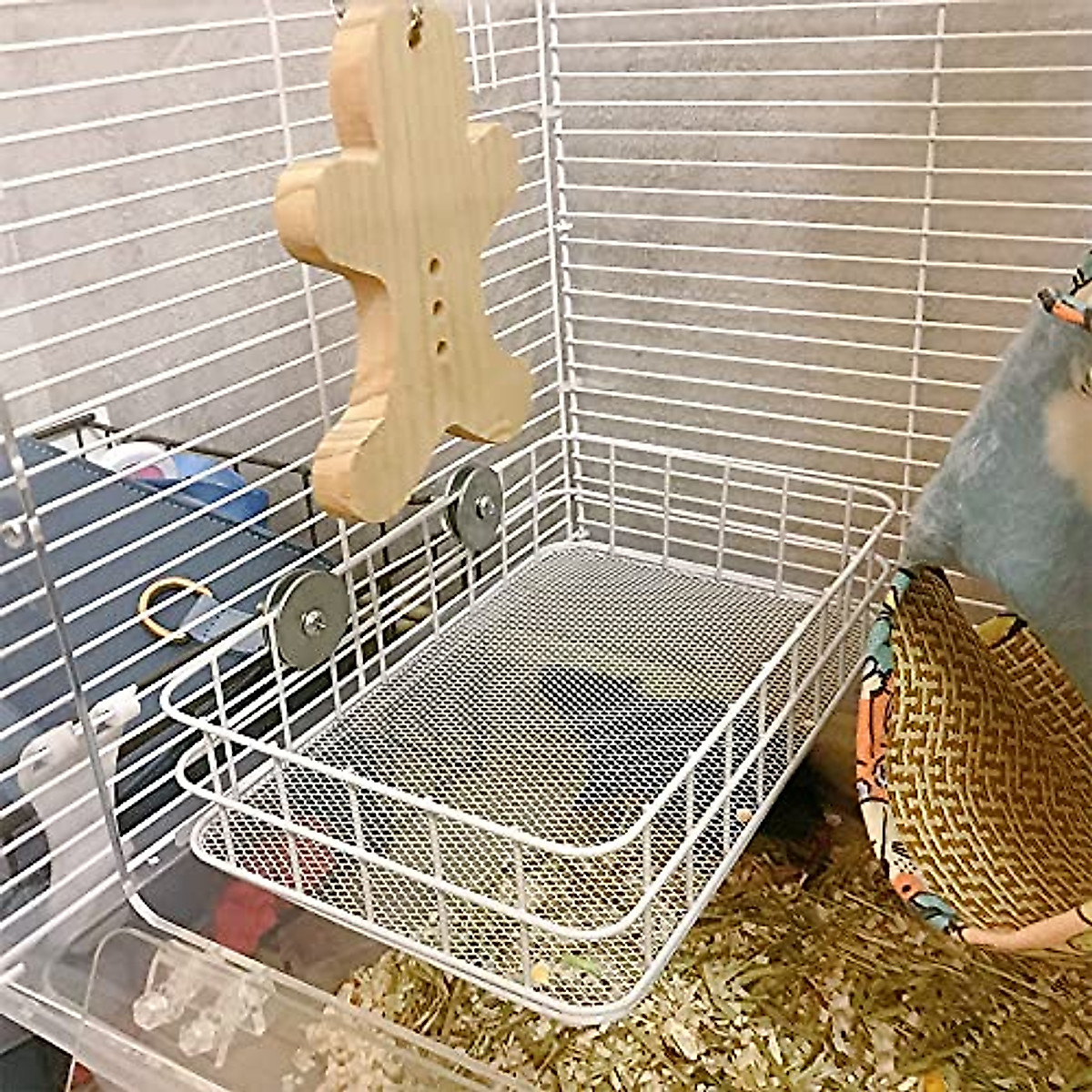 WOLEDOE Rat Cage Platform, All-Metal Basket Chew-Proof Design, Chinchilla Toys and Cage Accessories Ledge Ramp fit Ferret, Guinea Pig, Sugar Glider