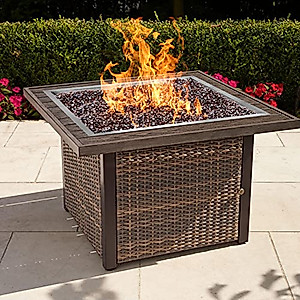 Onlyfire Square Stainless Steel Drop-in Fire Pit Burner Ring and Pan Assembly, 30-Inch