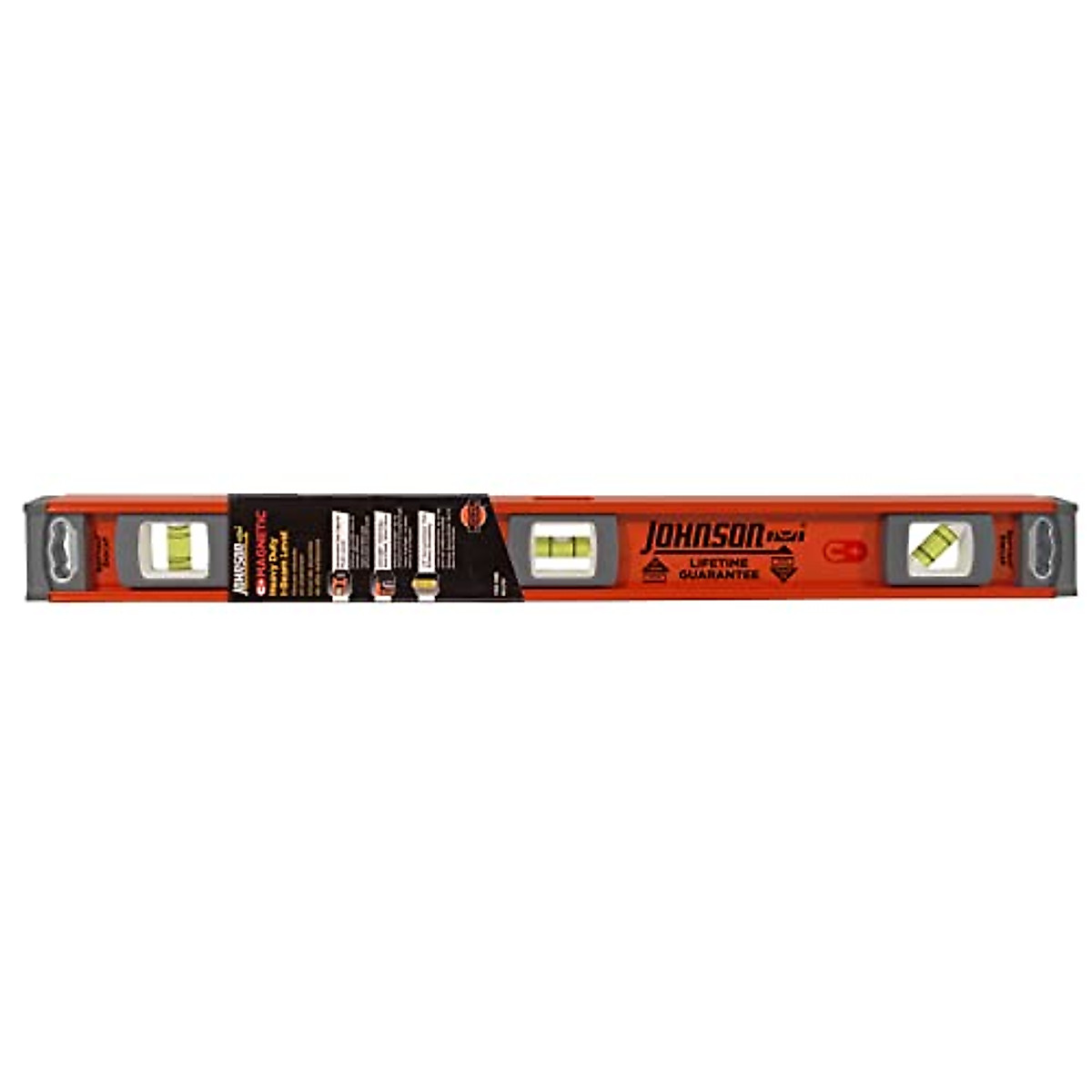 Johnson Level & Tool 1254-2400 Magnetic Heavy Duty I-Beam Aluminum Level, 24", Orange, 1 Level