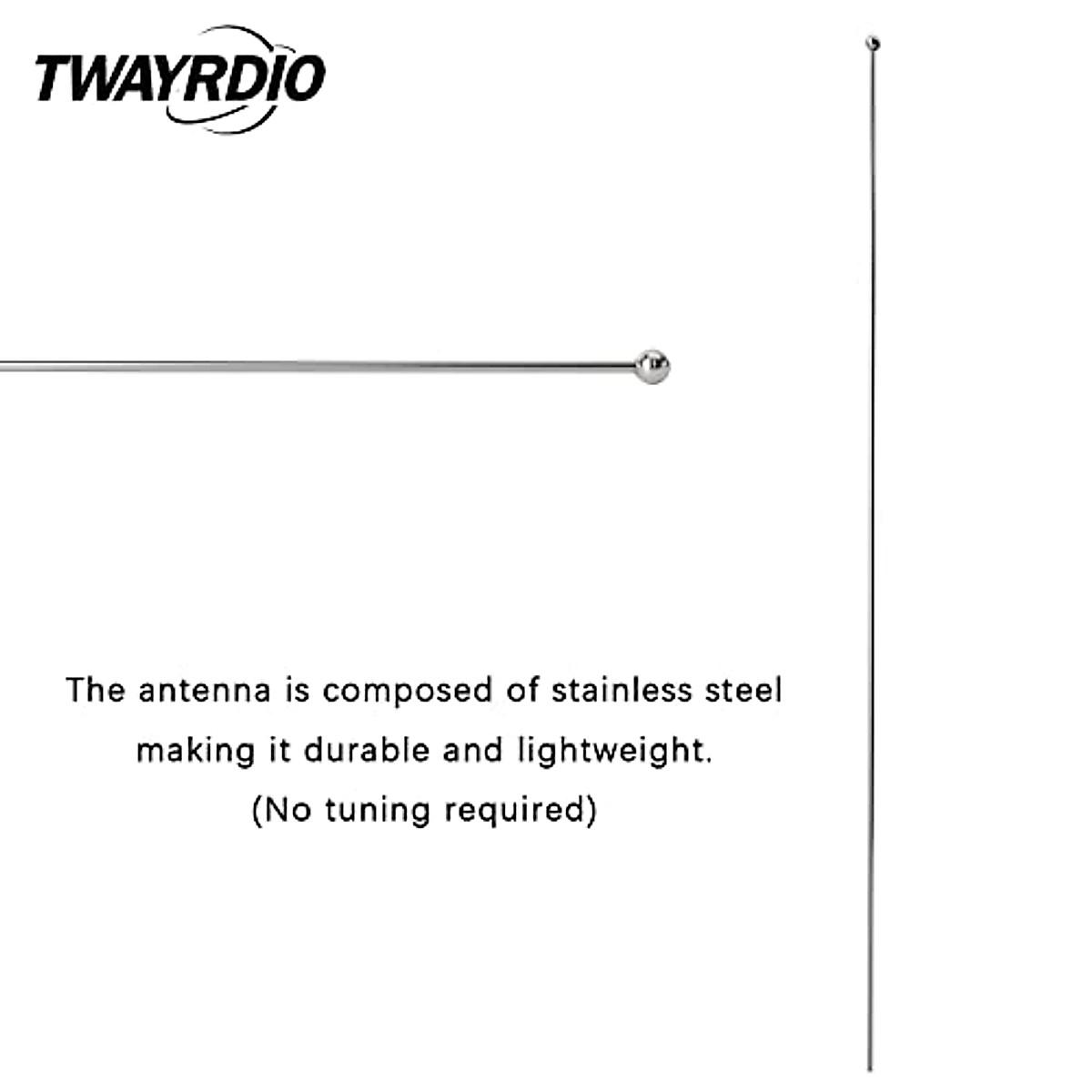 TWAYRDIO NMO Dual Band Antenna, 144MHz VHF and 430MHz UHF Two Way Antenna for Motorola Kenwood Icom Vertex Blackbox HYT Hytera Mobile Radios, Requires NMO Mount