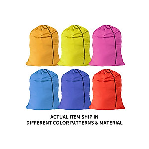 YETHAN Extra Large Laundry Bag 6 Pack, Varied Colors, Travel Laundry Bags with Drawstring Closure, 30"x40", for college, dorm and apartment dwellers (6PCS)