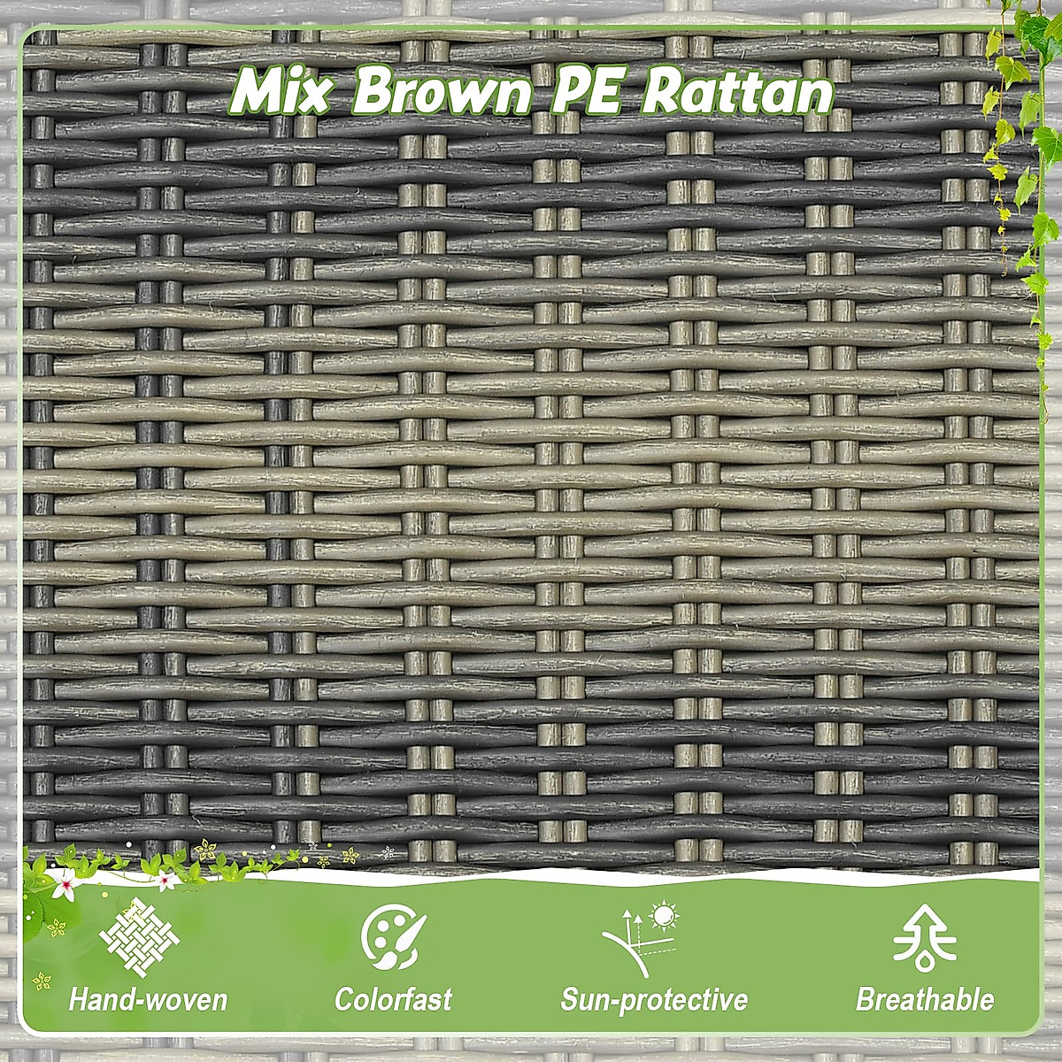 Tangkula 1-Person Rattan Porch Swing, Outdoor Single Swing Chair Bench with Hanging Hemp Ropes for Adults and Kids, Bench Swing for Porch, Yard, Balcony, Tree (Mix Brown)