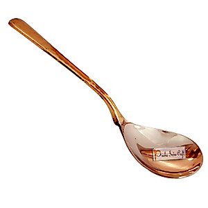 Prisha India Craft Hammered Steel Copper Casserole Donga Bowl/Copper Handi With Lid And Serving Spoon, Tableware & Serveware | Capacity 850 ML