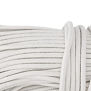 MOUYAT 328 Ft x 1/4 Inch Natural Cotton Rope, White Clothesline Cotton Cord, All Purpose Braided Cotton Cord Utility Rope for Clothes Hanging, Macrame, Plant Hanger, Knitting Crafts