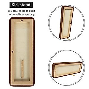 Solid Natural Wood Picture Frames with Mat for Wall Rustic Tabletop Collage Wall Decor Multi Openings Photo Frame 4x12/4x16 Matted to 1.5x2.5,Vertical or Horizontal Display for Wall (Walnut, 6 Opending)