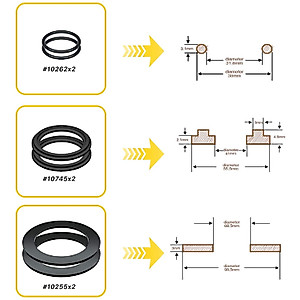 IKSI Fits for 25076RP 10745, 10262 and 10255 Step Washer O Ring 1.25 Fittings Plunger Valve Seals Rubber 11235 (6 pcs)