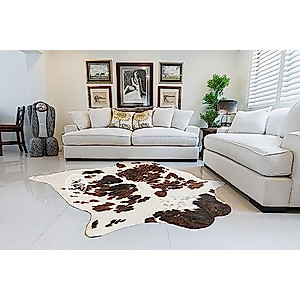 Genuine Tricolor Cowhide Rug 6 x 6-7 ft. 180 x 220 cm