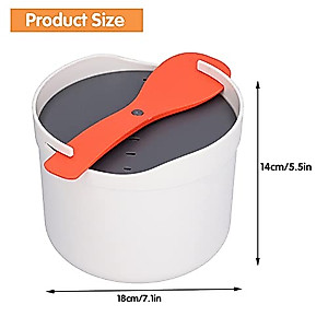 Microwave Rice Cooker Steamer, Microwave Pasta Cooker with Strainer, 2 L Microwave Cookware Set for Rice, Pasta, Vegetables, Quinoa, Oatmeal, Ramen Non stick, Dishwasher Safe, BPA Free