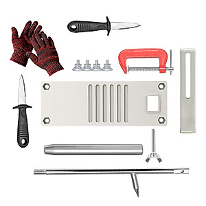 Oyster Opener Set, Oyster Shucking Knife Set with Gloves, Adjustable Oyster Opener Machine Ideal Seafood Tools