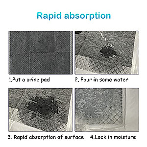 MUYG 100 PCS Disposable Rabbit Pee Pads,Pet Pees Pad,Cage Black Carbon Liner,Super Absorbent Leak Proof Cushion Reduce Odor Bunny Training Accessories for Kitten Puppy Hamsters Hedgehog