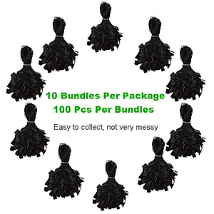 Hang Tag String Black 7" 1000Pcs Nylon Snap Lock Pin Loop Fastener Hook Ties Easy and Fast to Attach by Renashed
