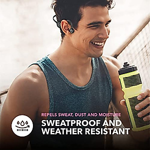 KNZ EZPZ 5.1 Bluetooth Over Ear Air Conduction Headphones, Perfect for Sports, Outdoor Activities and Children, Built-in Microphone, Sweat and Splash Proof, 8 Hrs Music Play, USB-C Charging (Pink)