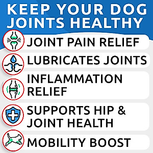 Bark&Spark Advanced Hemp Chews for Dog Joint Pain Relief - Glucosamine Chondroitin Hemp Treats Hip Joint Health - Joint Supplement Large Breed & Small - Hemp Treats Joints Old Senior Dog (120Ct/Bacon)