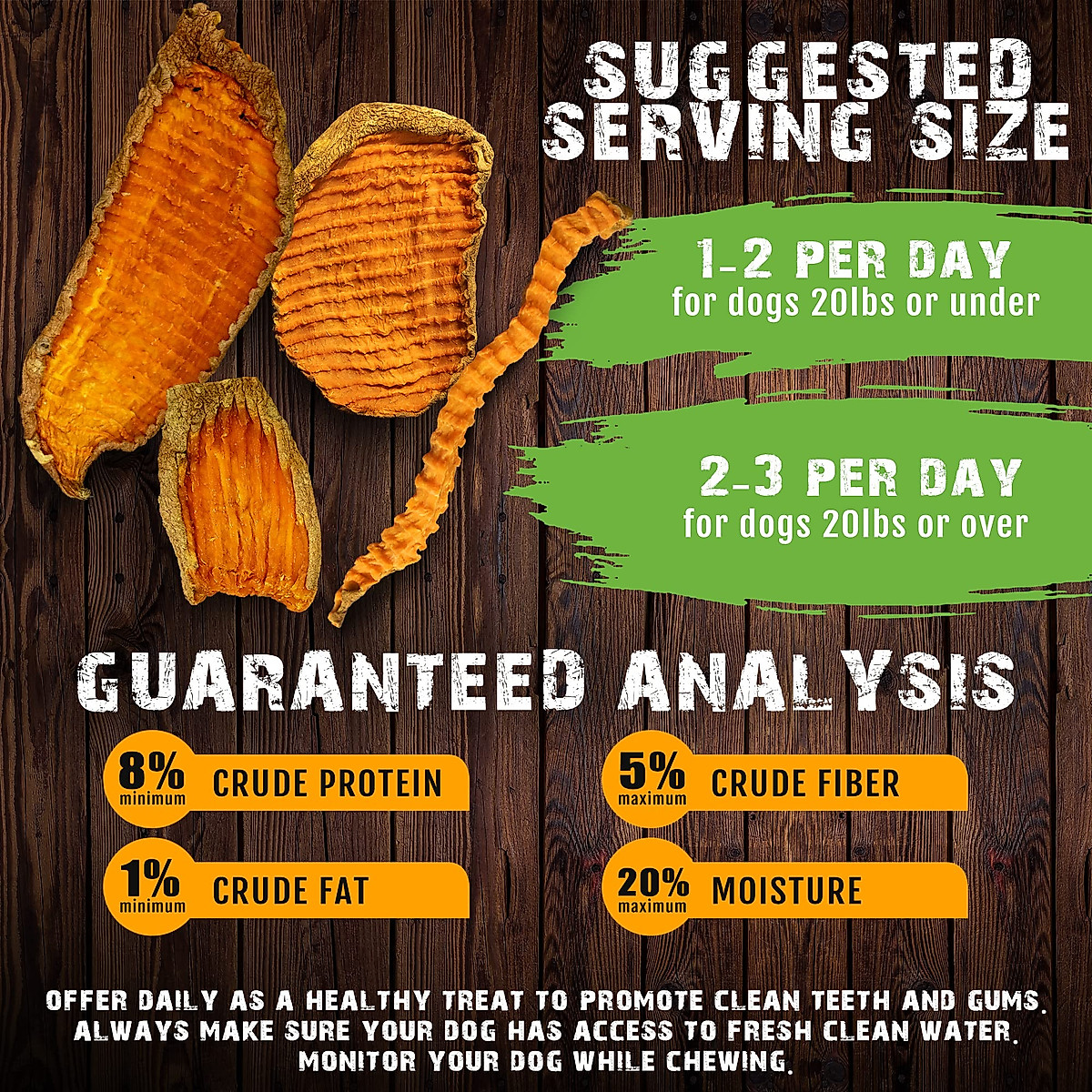 Sams Yams Sweet Potato Dog Treats, Healthy Dog Treats for Small & Medium Dogs, Sweet Potato Dog Treats Made in USA, High Fiber, Vegan Dental Chews - Bichon Fries, Sweet Potato Dog Chewz, 9oz (1 Pack)