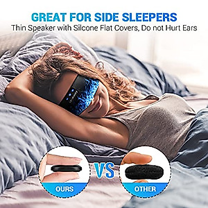 LC-dolida Bluetooth Headphones Headband, Flame Sleep Band Sleep Mask Bluetooth Sport Headband Music Headsets with Thin Speaker Microphone Handsfree,Gifts for Men Perfect for Workout (Blue)