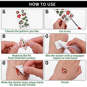 30 Sheets Soccer Ball Glow Temporary Tattoos Stickers for kids, Glow in The Dark Football Tattoo Stickers, Soccer Theme Luminous Temporary Stickers for Kids