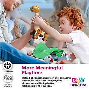 Ben and Bro Magnasaurus Dinosaur Toys - Magnetic Take Apart Dinosaur Toys, Educational STEM Toys for Boys & Girls - Building Toys for 3 Year Old Boys, Kids Toys, Dinosaur Toys for Kids 3-5 +