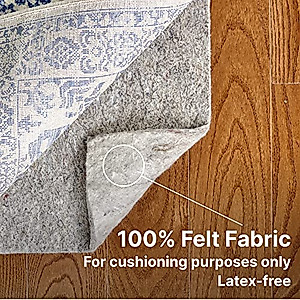 RUGPADUSA - Basics - 8'x10' - 3/8" Thick - 100% Felt - Protective Cushioning Rug Pad - Safe for All Floors and Finishes including Hardwoods