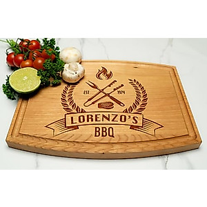 Personalized Dad Cutting Board - Custom Wood Grill Board For BBQ Masters - Unique Barbeque and Grilling Gift Idea for Fathers Day, Birthday, Anniversary, Christmas For Men, Husband, Dad, Grandpa, Him