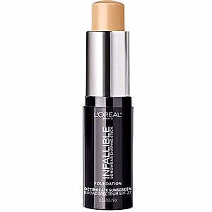 L'Oreal Paris Makeup Infallible Longwear Shaping Stick Foundation, 405 Sand, 1 Tube, 0.32 Ounce