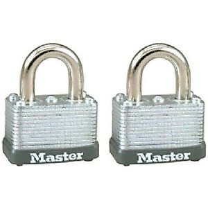 Master Lock 22T Keyed Alike Warded Padlock, 1-1/2 Inch, 2-Pack,Steel