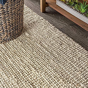 JONATHAN Y NRF102B-8 Pata Hand Woven Chunky Jute Light Ivory 8 ft. x 10 ft. Area-Rug, Farmhouse, Easy-Cleaning, for Bedroom, Kitchen, Living Room,