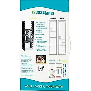 Lockerbones - 12" Plastic (Black) Locker Shelf Organizer as seen on Shark Tank