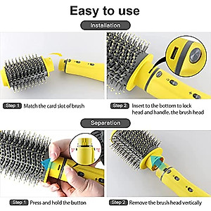 Hot Air Brush, 4 in 1 One Step Professional Hair Dryer Brush, Negative Ion Detachable Blow Dryer Brush for Curling Drying Straightening Combing with Travel Storage Box