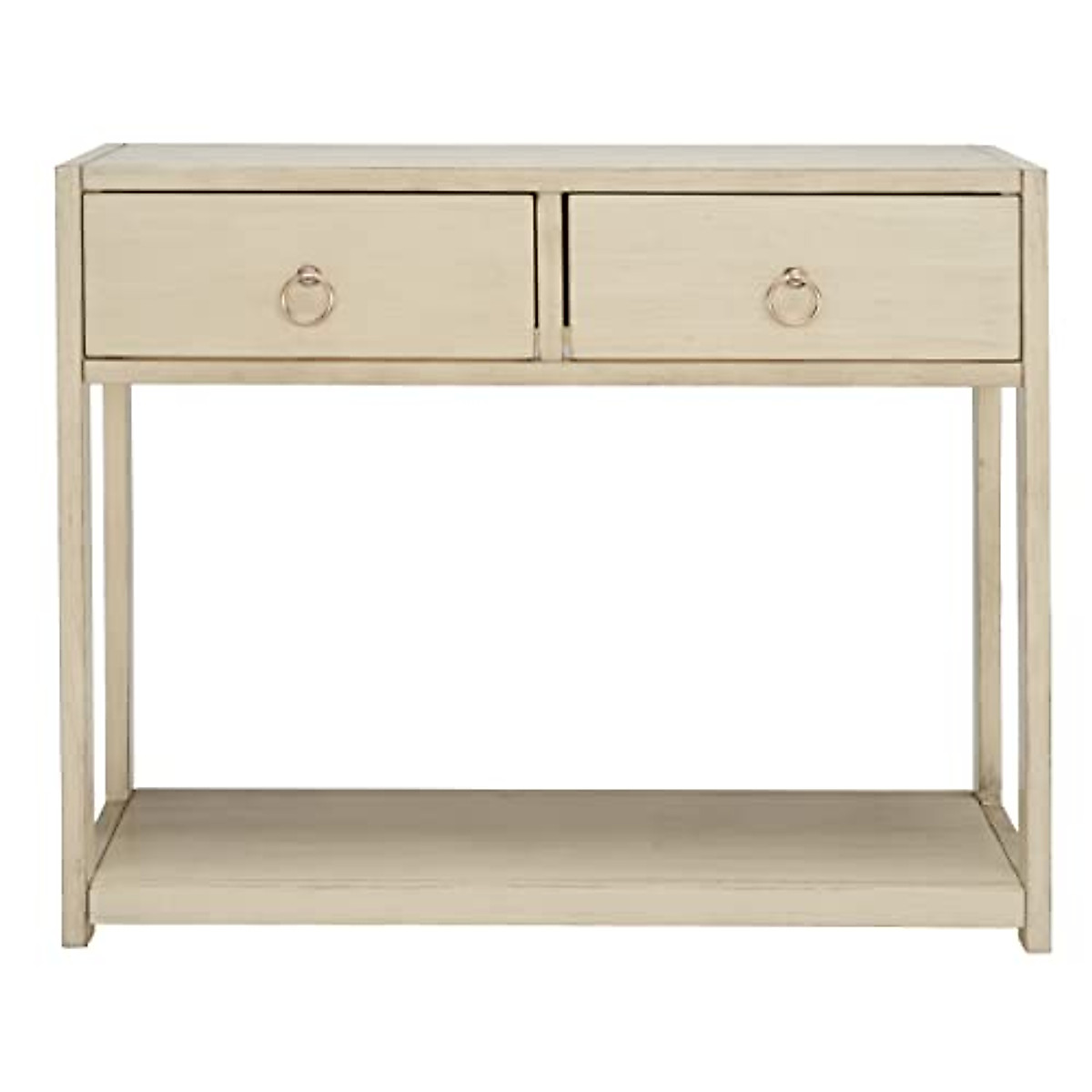 SAFAVIEH Home Collection Sadie Contemporary Antique White 2-Drawer Console Table (Fully Assembled)