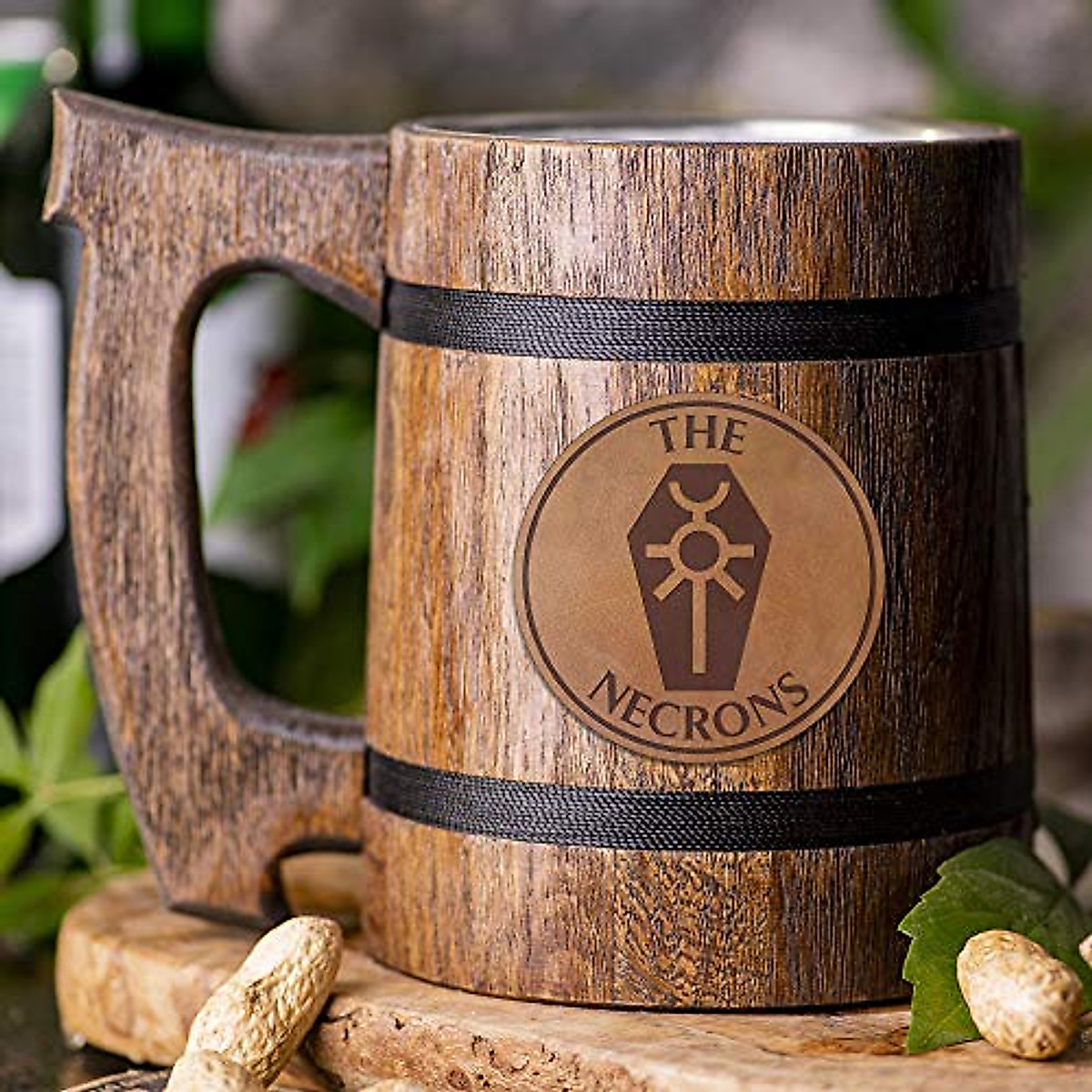 Necrons Beer Stein, Personalized 40k Mug, Game Lover Gift, Custom Leather Gamer Tankard, Gift for Men, Gift for Him