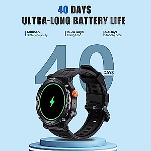 Military Smart Watches for Men, VIRAN 5ATM Waterproof Rugged Smart Watch with Bluetooth Call (Answer/Dial Call), 1.39” HD IP68 Fitness Tracker Watch with 100+ Sport Modes for Android/iOS Phone