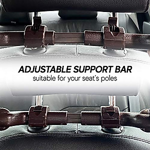 Caujon Car Headrest Pillow - Adjustable, Easy to Install, Side Cushion Car Seat Head Support for Kids and Adults, Car Sleeping Side Pillow for Travelling (Coffee)