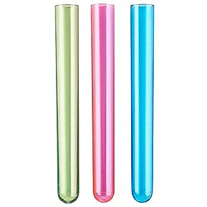 BWS 5 5/8" Assorted Neon Colors Blue Green Pink Plastic Test Tube Party Shot Glass Shooter Drink Dessert Appetizer Catering Disposable Cups, Case of 1000