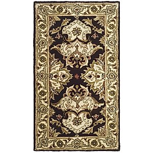 SAFAVIEH Heritage Collection Accent Rug - 2' x 3', Espresso & Ivory, Handmade Traditional Oriental Wool, Ideal for High Traffic Areas in Entryway, Living Room, Bedroom (HG817B)
