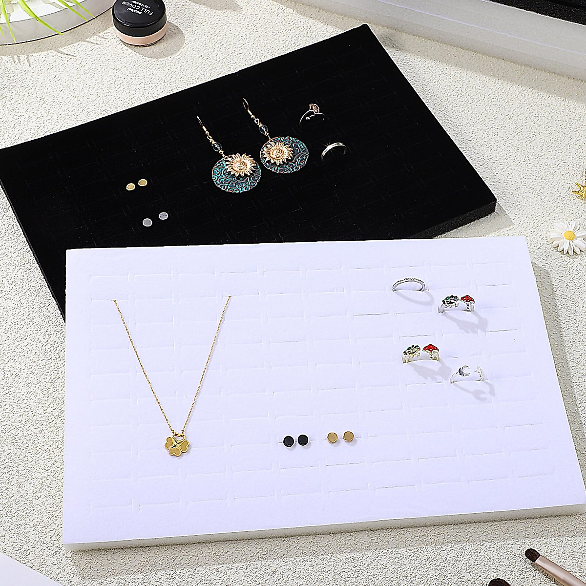 Cabilock Ring Display Ring Jewelry Inserts Jewelry Sponge Insert Mat 10pcs Jewelry Box Pad Sponge Earrings Display Stand Travel Travel Jewlerly Case Travel Jewelry Ring Insert Display Mat