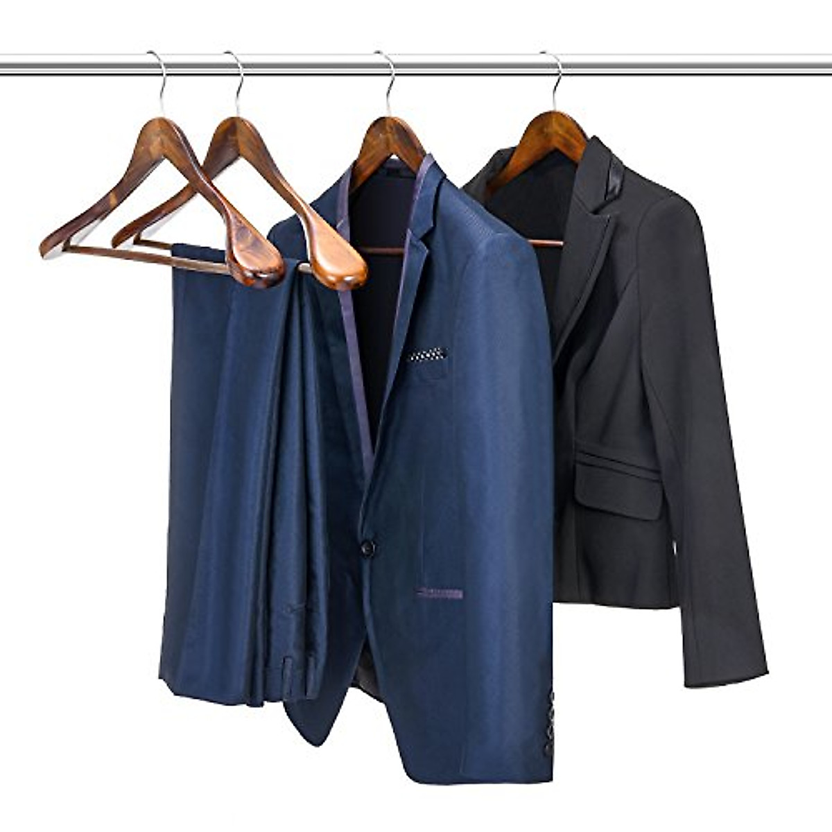 RoyalHanger Coat Hangers 6-Pack, Suit Hangers Wooden Hangers Extra Wide Shoulder for Heavy Coat, Sweater Pant,Retro Finish