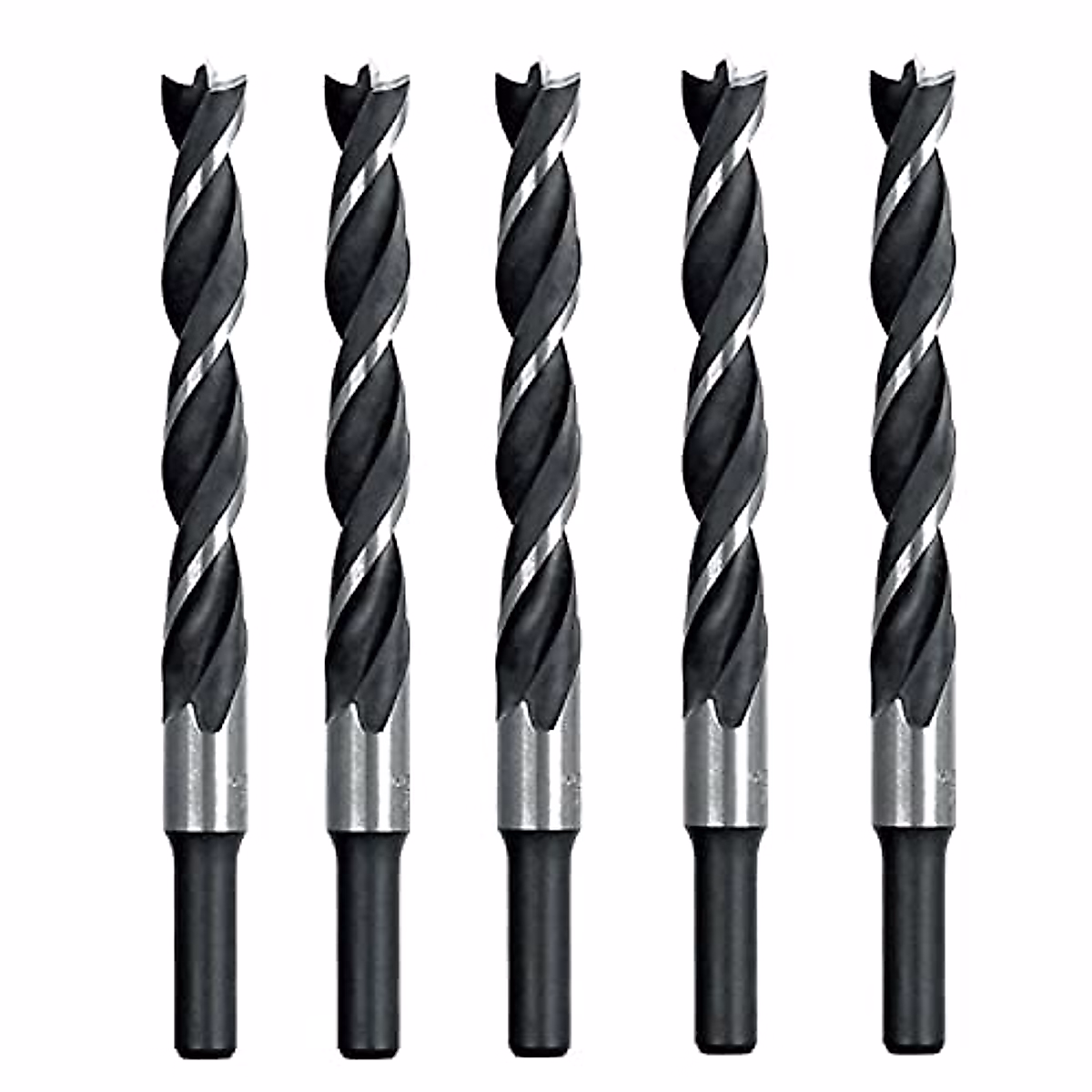 Brad Point Drill Bit Set 5/16 Inch 5Pcs Spur Point Stubby Woodworking Drill Bits