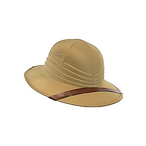 Nicky Bigs Novelties Adult Foam British Pith Helmet - Jungle Safari Zoo Keeper Sun Hats - Explorer Guide Helmets - Halloween Costume Accessory, Khaki, One Size