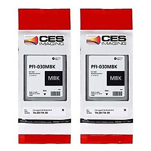 CES Imaging Canon Replacement PFI-030MBK Matte Black 2-Pack 55ml Ink Tanks in Retail Package