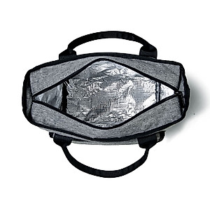 VASCHY Lunch Bag for Women, Ladies Fashion Insulated Lunch Box Tote Bag for Work Office w Shoulder Strap Gray