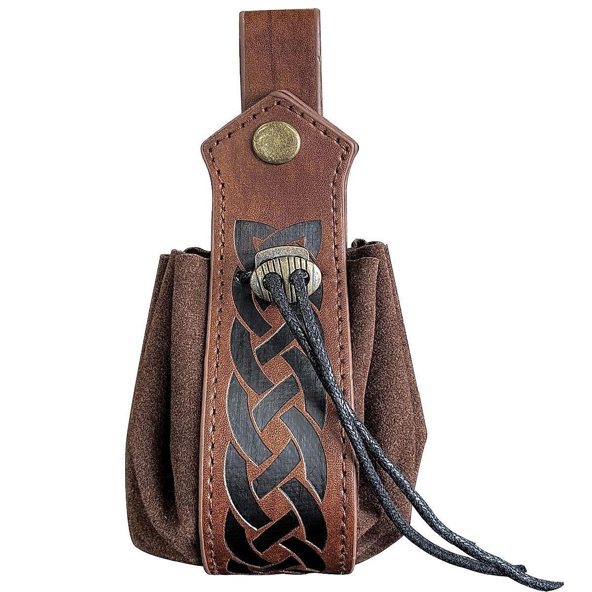 JAOYU Medieval Leather Pouch Bag Viking Pouch Hip Purse Drawstring Leather Pouch Vintage Belt Ren Faire Pouch Fanny Pack Renaissance Faire Accessories