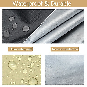 Typutomi Patio Swing Canopy Cover Set, Replacement Canopy and Swing Cushion Cover 210D Waterproof Thickened Canopy Top Cover and Chair Seat Cover for Outdoor Patio Garden(Blue, M-64.6x44.9x5.9in)