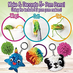 DIY All in One Crochet Knitting Kit for Beginners Starter Arts & Craft Set for Kids Teens Tweens & Adults – How to Learn Make Your Own Yarn Pom Poms – Birthday Gift for Kids Ages 8+