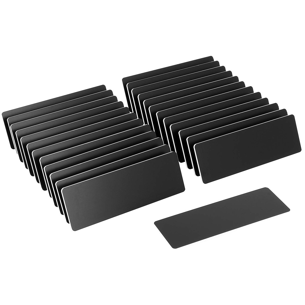 ExcelMark Blank Name Tag/Badge with Magnetic Backing - 1" x 3" (25 Pack - Black)