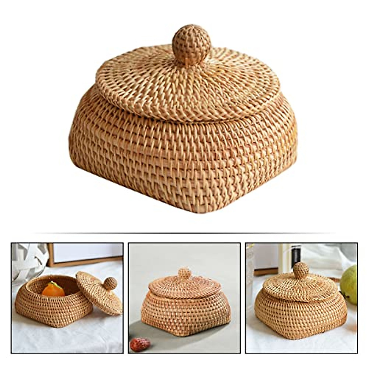 Cabilock Tv Simple Baskets Rattan Basket Holder Cosmetic Vegetable Makeup Lid Shelf Water Shoes Brown Clo Snack for Cube Rustic Hand Serving Organizing Toys Organizer Rectangular Clothes