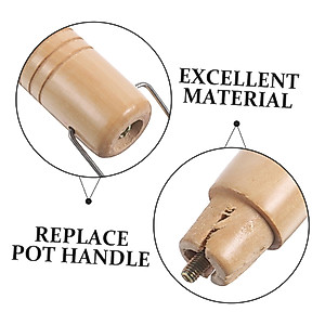 Pot Handle Pan Handle Grip Fry Grip Handle Cookware Supplies Pot Grip Replacement Pot Holder Pan Handles Frying Pan Handle Wooden Anti-scalding Pan Stainless Steel